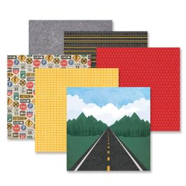 Hit the Road Paper Pack (12/pk) - 12x12 Road Trip Scrapbook Paper ...