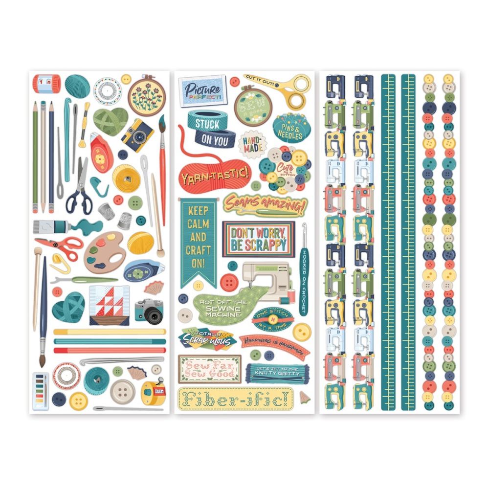 Craft Themed Scrapbook Stickers: Craft Happy - Creative Memories