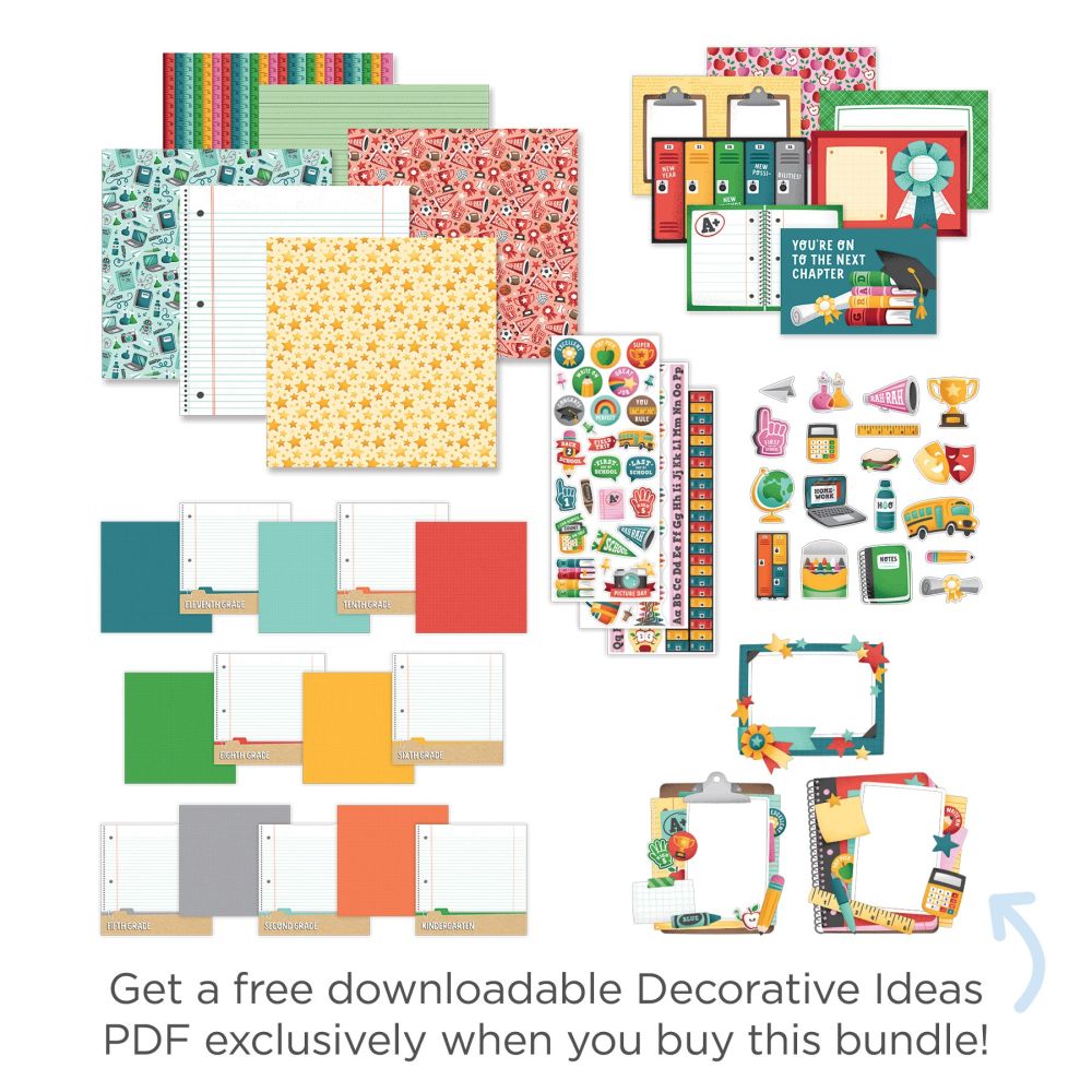 School Themed Scrapbooking Kit: School Dayz Decorative Bundle ...