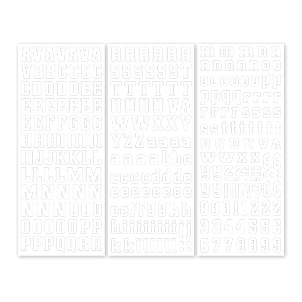 White Collegiate ABC/123 Letter Stickers - Creative Memories