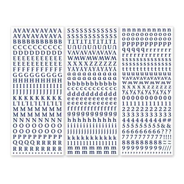 Blue Mini Letter Stickers: Blue Classy Mini ABC/123 Stickers - Creative ...