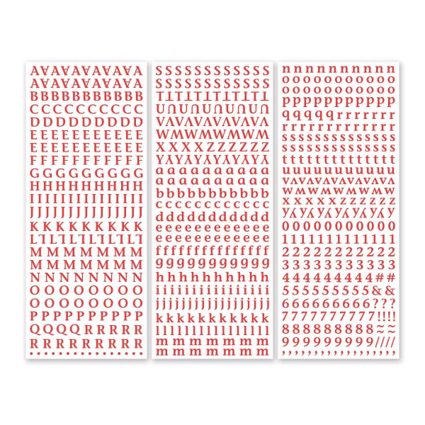 Red Mini Letter Stickers: Red Classy Mini ABC/123 Stickers - Creative ...